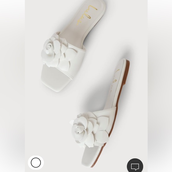 Lulus | Shoes | Lulus Flowina White Flower Flat Slide Sandals | Poshmark
